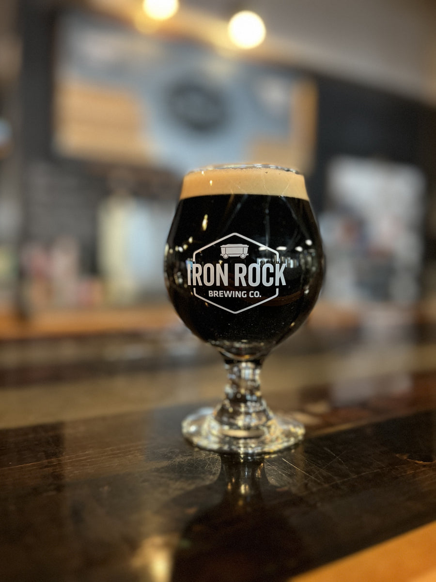 12oz Tulip Glass, IRBC Full Logo – Iron Rock Brewing Co